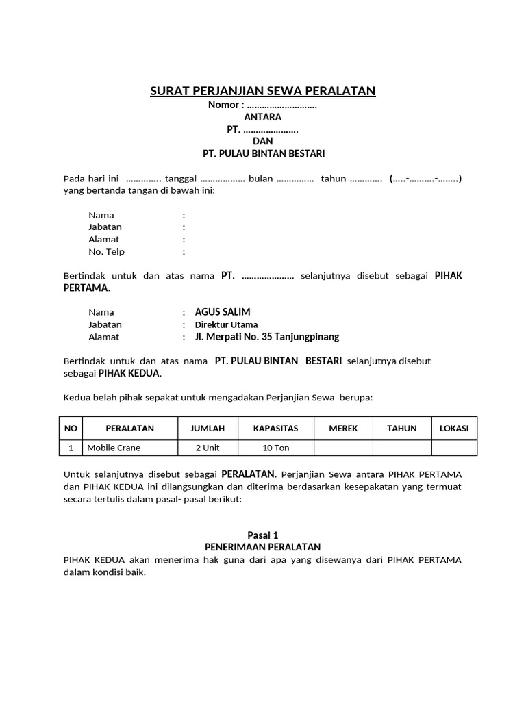 Form SPSP Mobile Crane Gedung Parkir Upn Yogya | PDF
