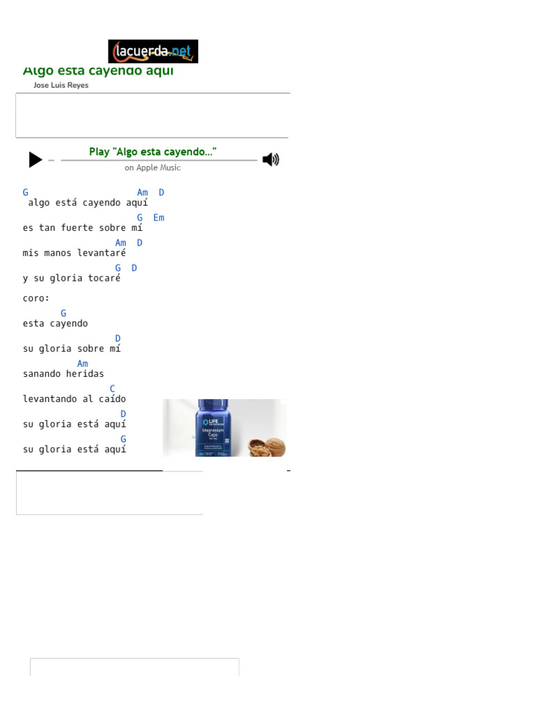 Algo Esta Cayendo Aqui, Jose Luis Reyes: Acordes | PDF