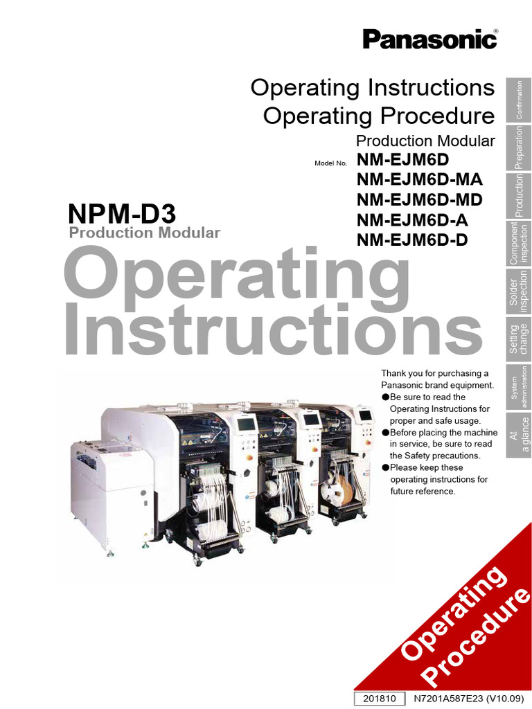 Panasonic NPM-D3 Operating Manual-En | PDF | Printed Circuit Board | Switch