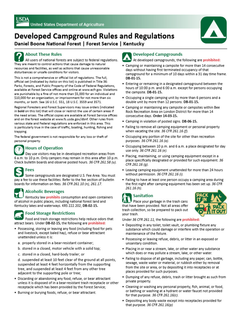 Usfs Land Use | PDF | Campsite | Camping