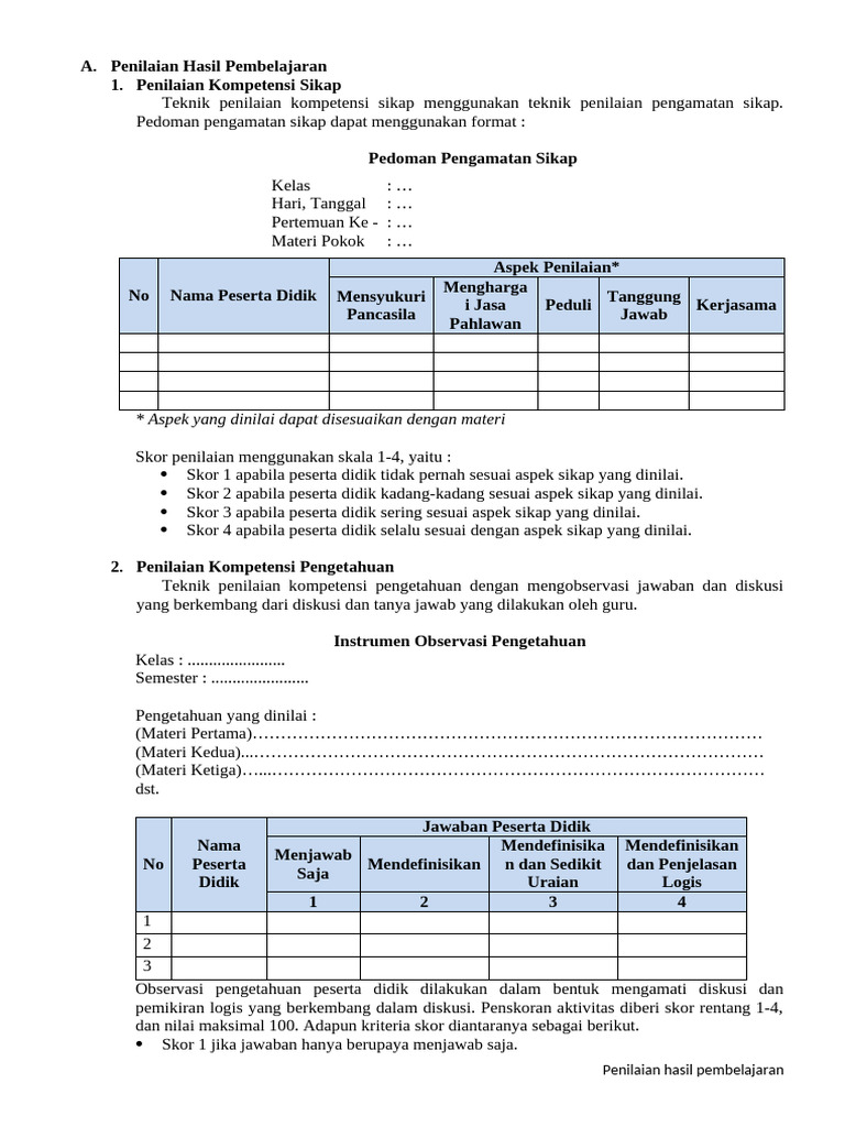 Sem 2. Penilaian Hasil Pembelajaran BAB 4 5 6 | PDF