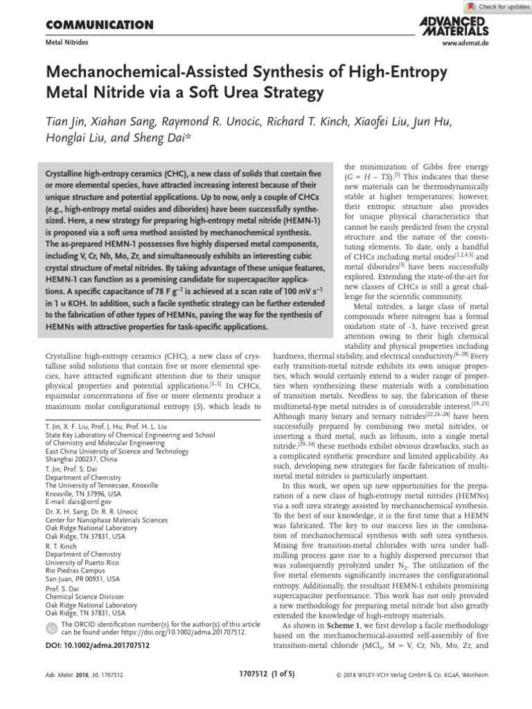 High Entropy Metal Nitride - 3 | PDF | Metals | Physical Sciences