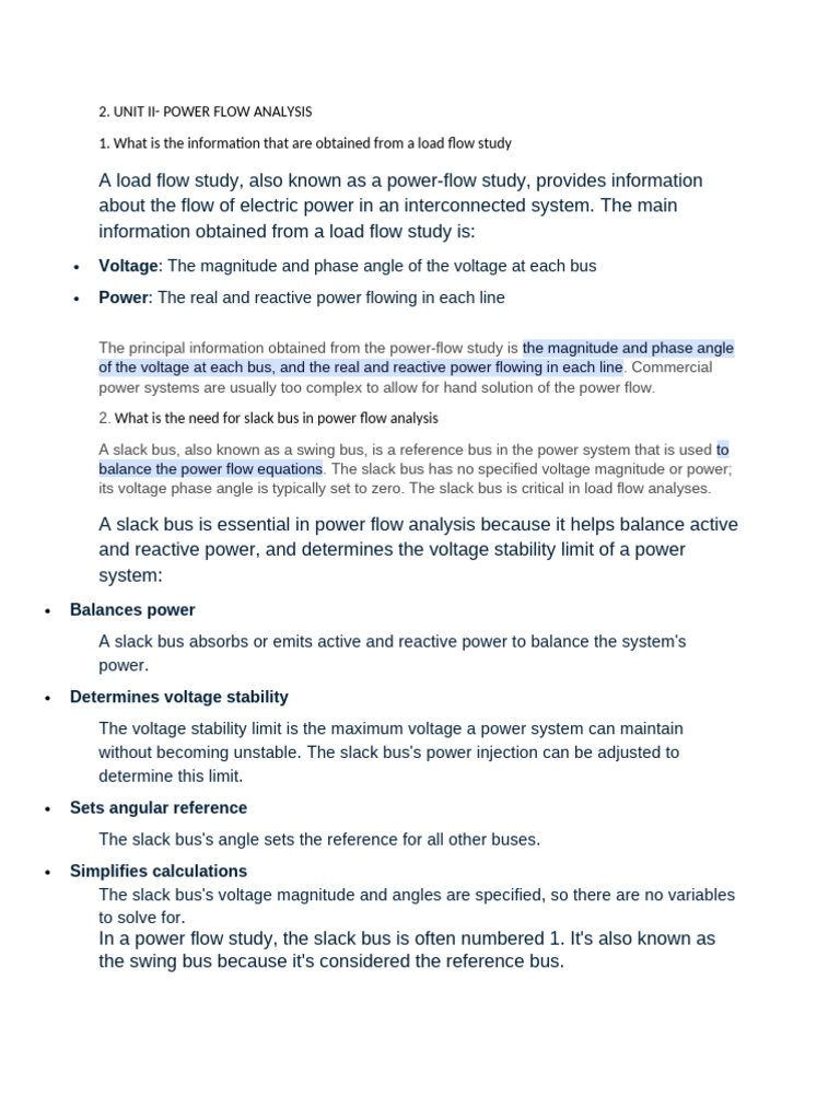 2.unit Ii - Power Flow Analysis | PDF | Applied Mathematics | Electrical Engineering