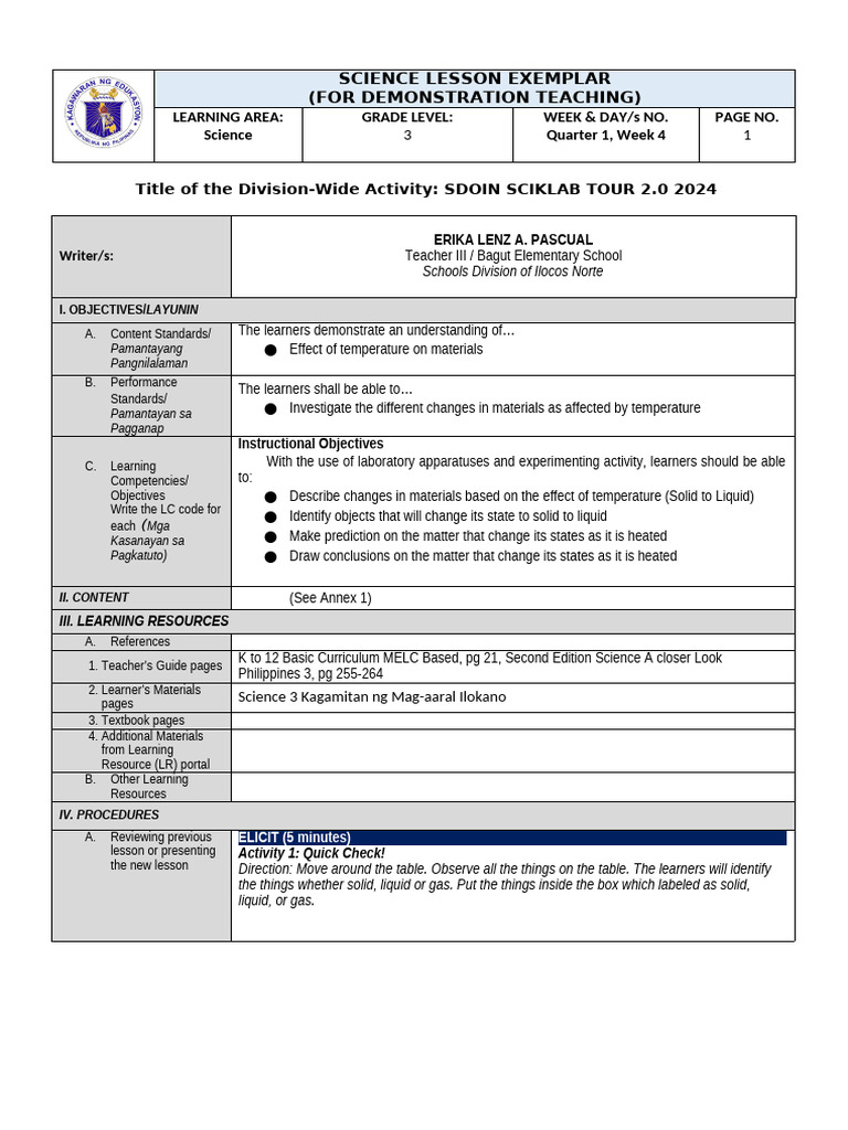 Sample LP_5Es | PDF | Glasses