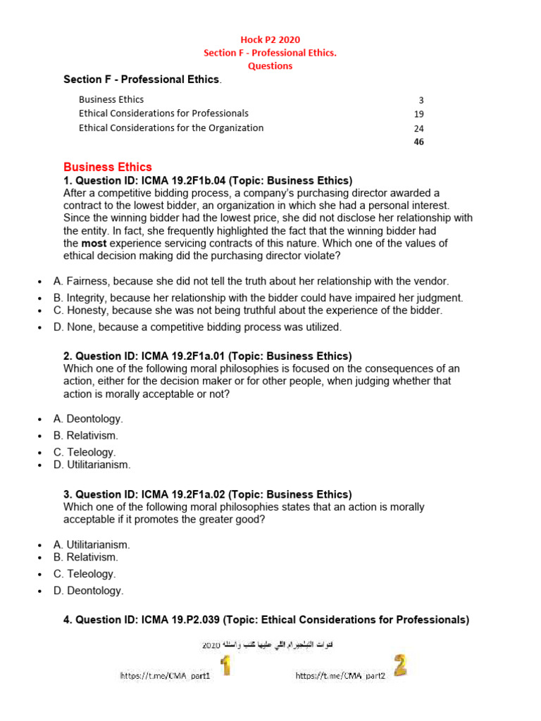 Part - 2section F Questions | PDF | Internal Control | Bribery