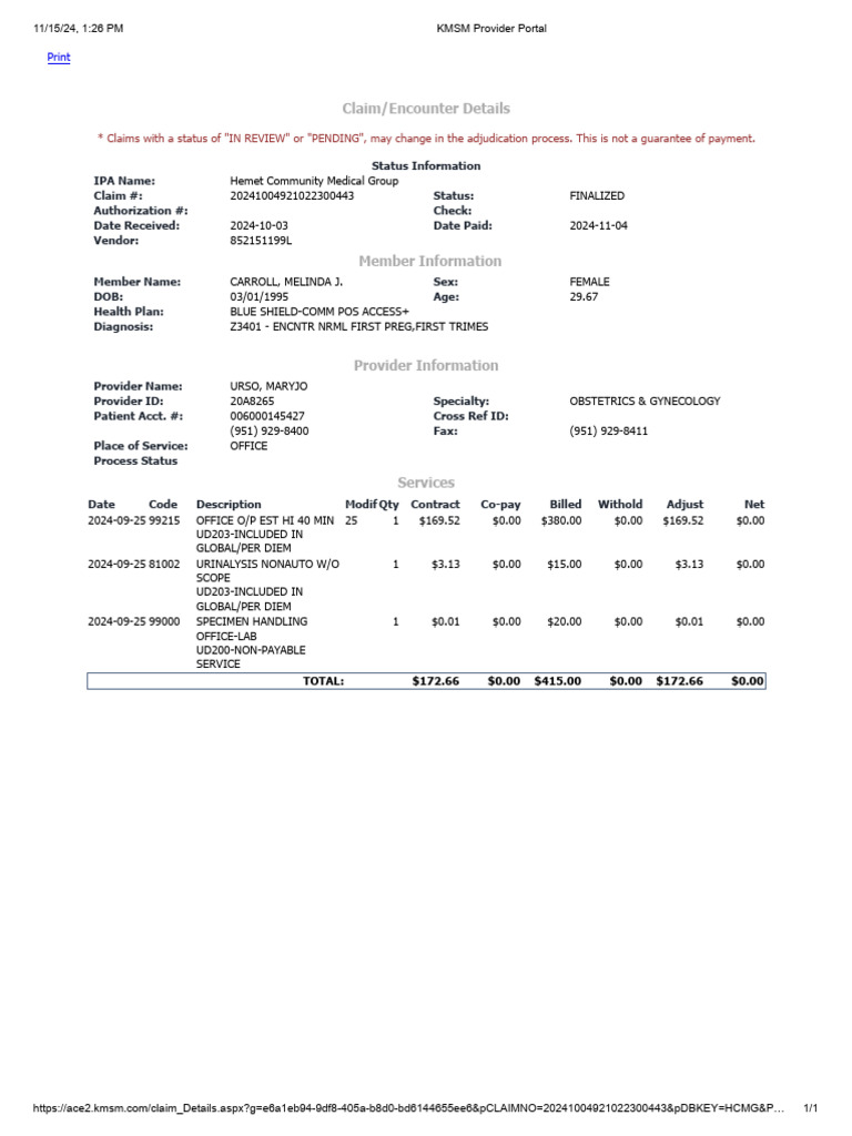Eobde-Ar - Hcmg-Carroll-09-25-2024-Eob Denied | PDF | Health Care ...