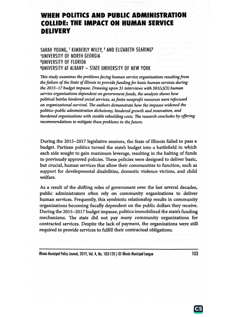 When Politics and Administration Collide | PDF