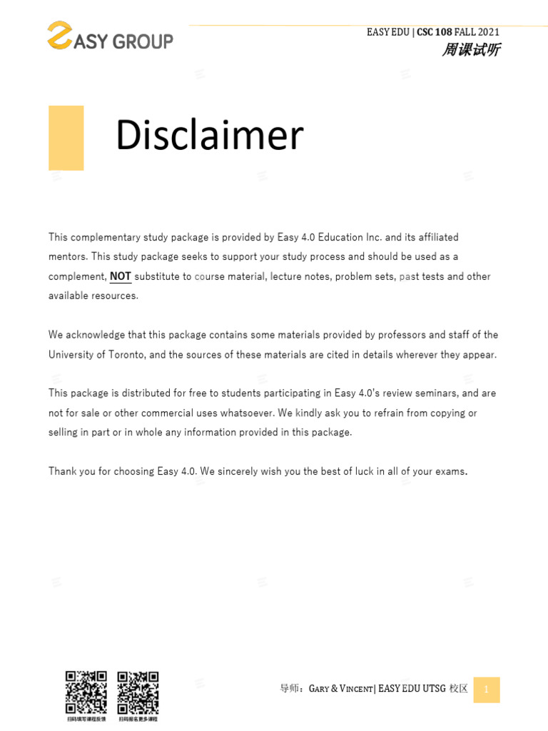 CSC108 Week1 | PDF