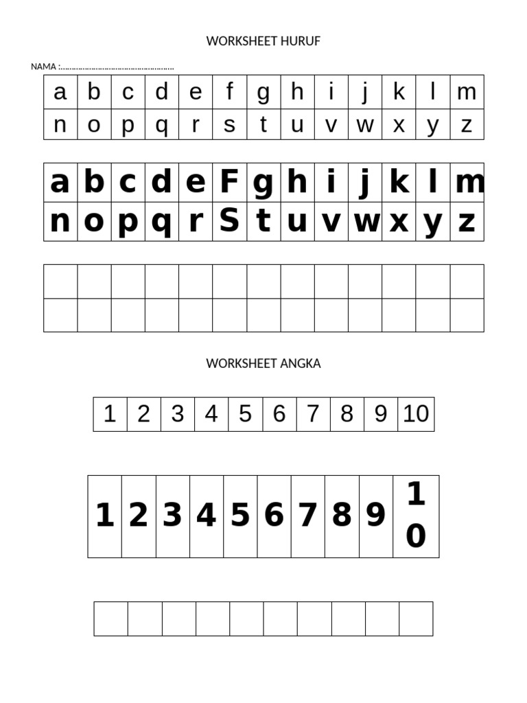 Worksheet Huruf | PDF