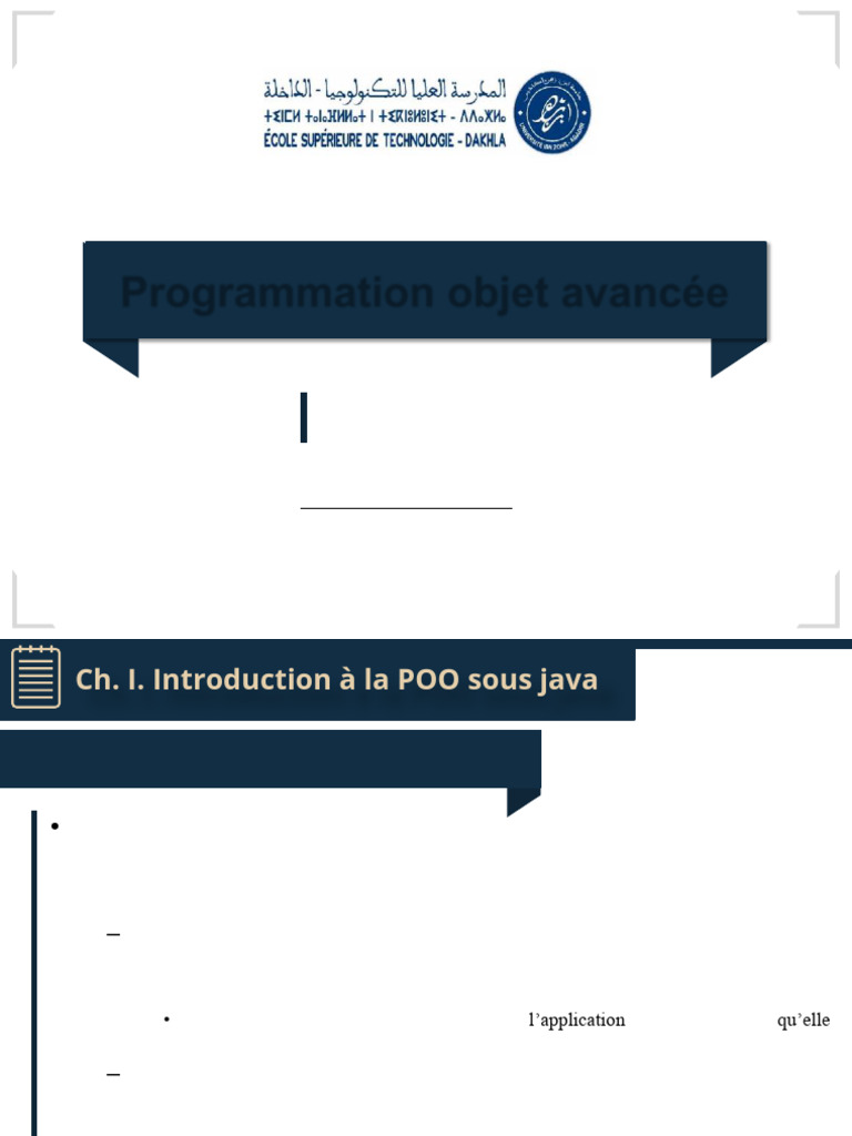 Ch. I. Introduction À La POO Sous Java | PDF | Java (Langage de programmation) | Compilateur