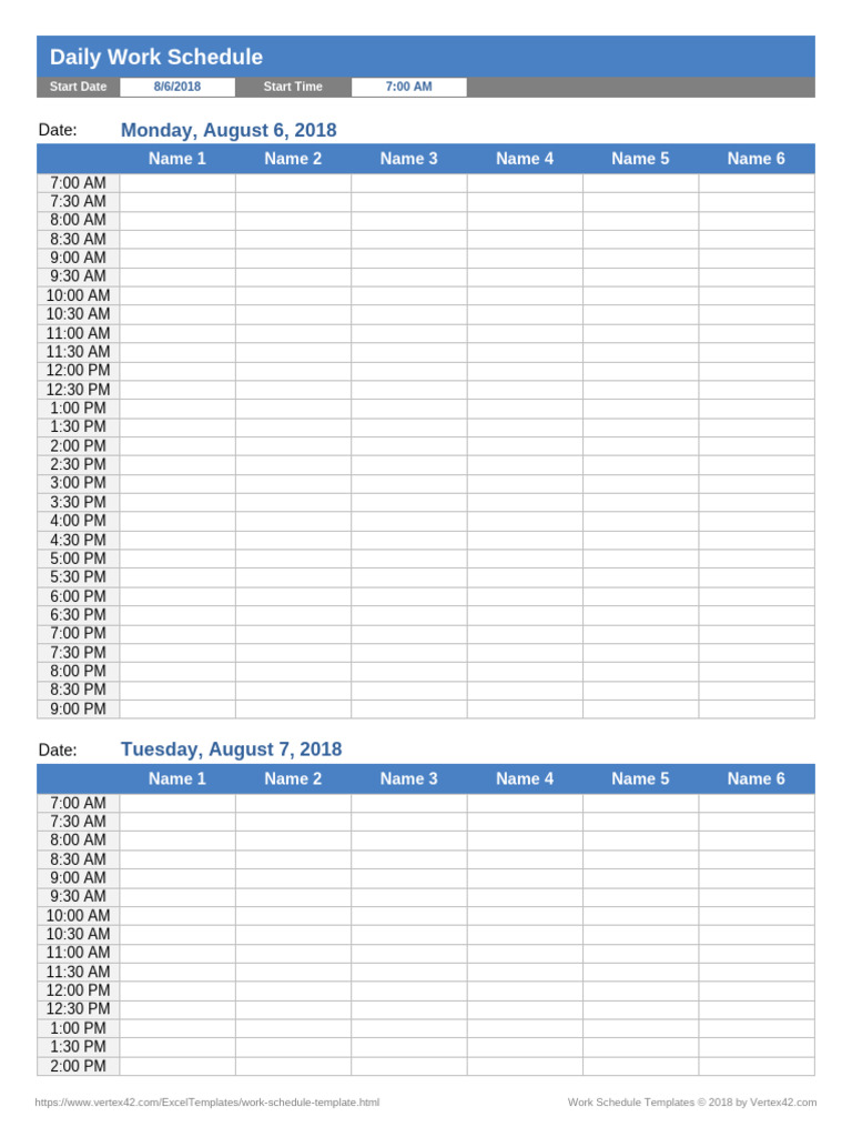 daily-work-schedule | PDF