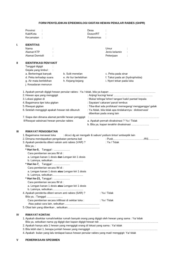 Form Pe Rabies | PDF