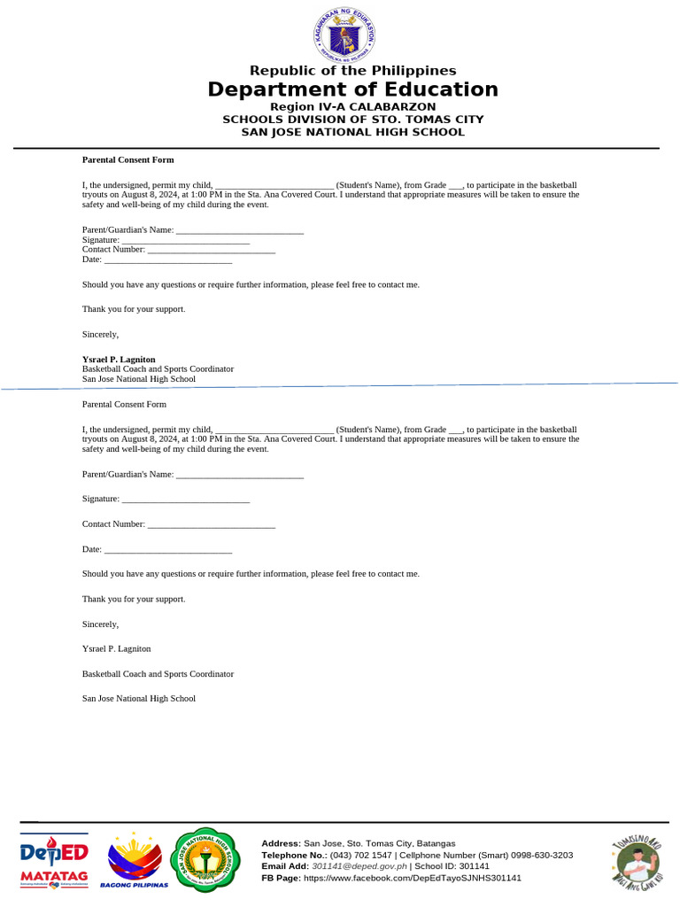 Parents permit | PDF