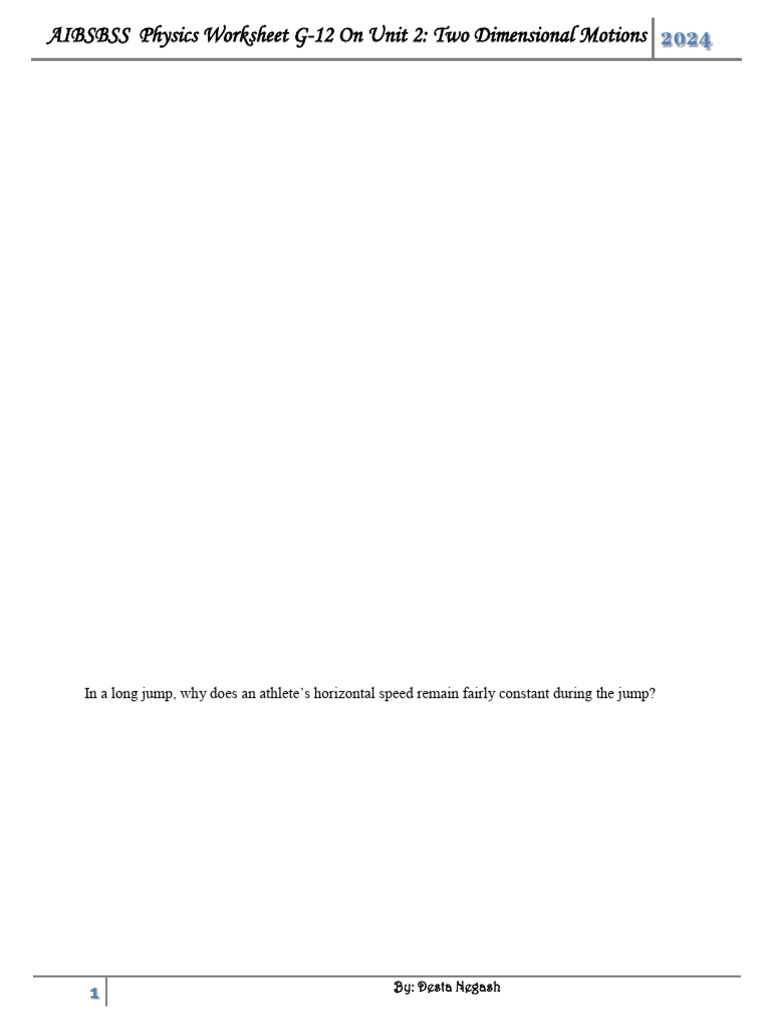 Physics G-12, U-2 Worksheet | PDF | Torque | Angular Momentum