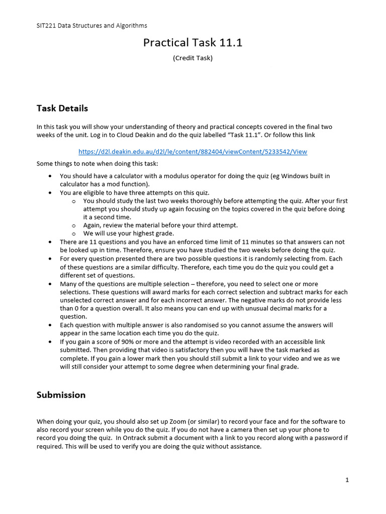 SIT221-11.1-TaskSheet (3) | PDF | Computer Science | Computing