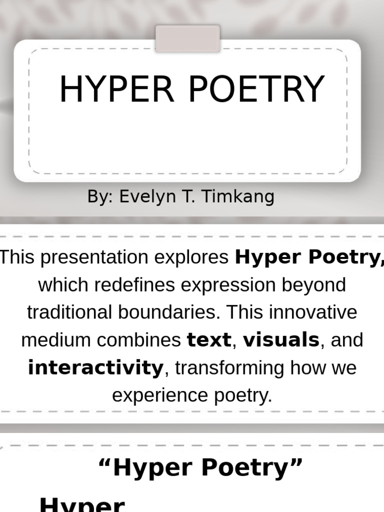 Hyper Poetry | PDF