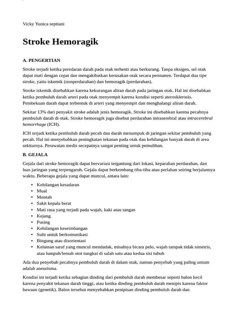 STROKE HEMORAGIC yuyun | PDF