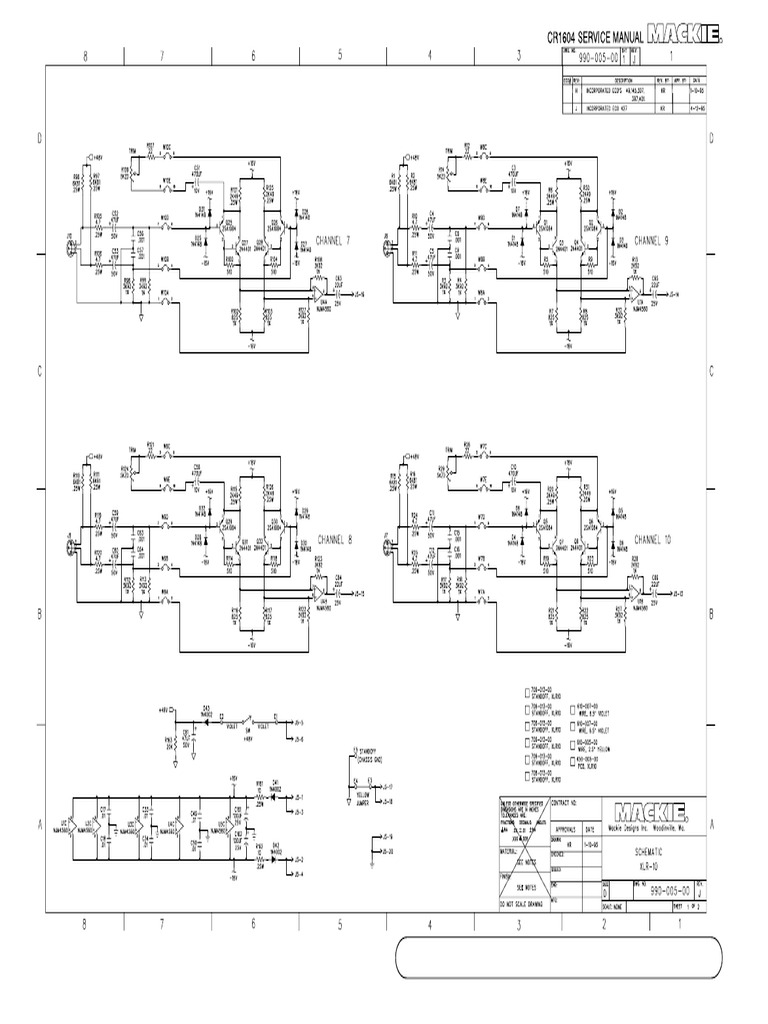SCH - XLR 10 PCB Assembly Schematics, Layout, and Instructions (055-005-00) | PDF | Audio ...