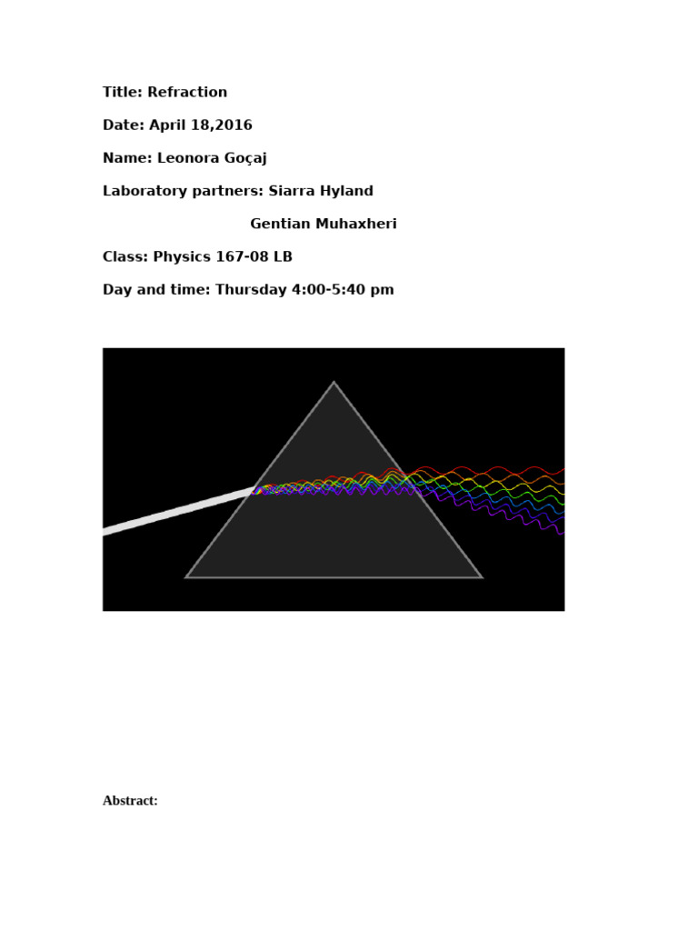 7. Refraction | PDF | Refraction | Refractive Index