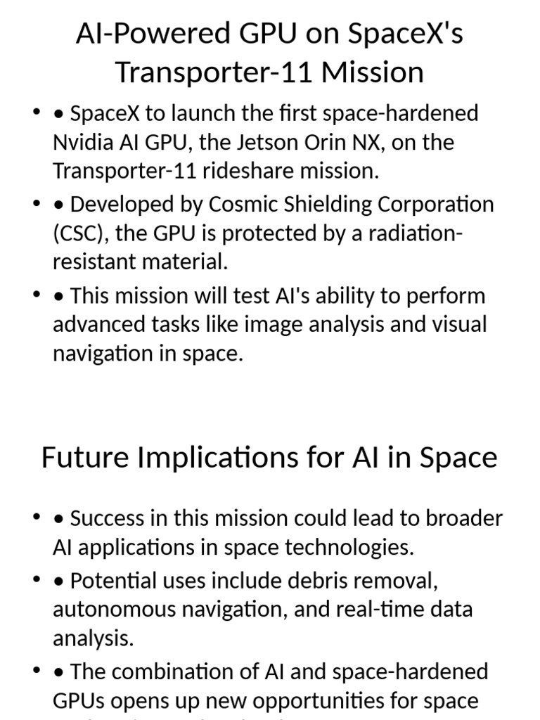 SpaceX AI GPU Launch | PDF