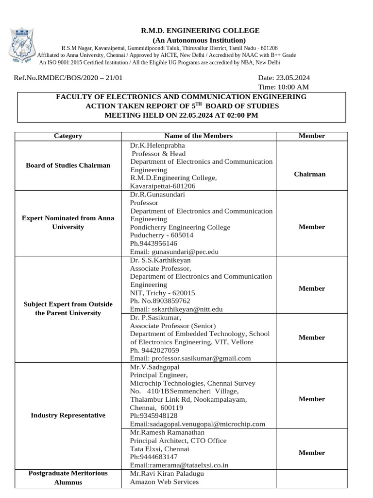 ECE Department 5th BOS Meeting Report | PDF | Quantum Computing ...