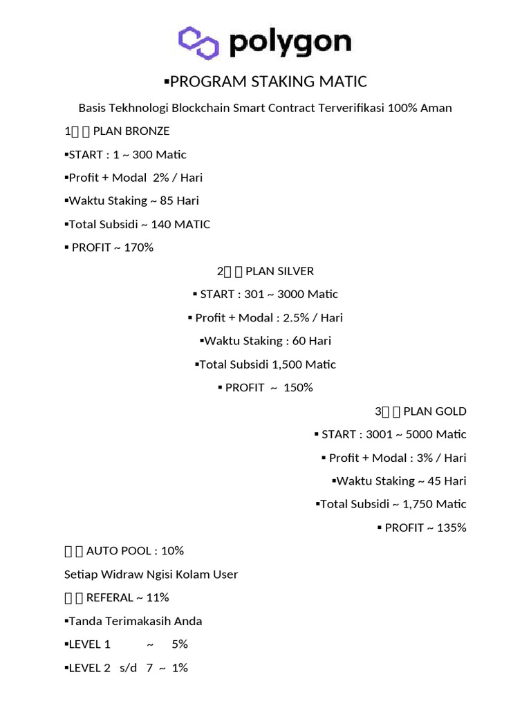 PROGRAM STAKING MATIC POLYGON | PDF
