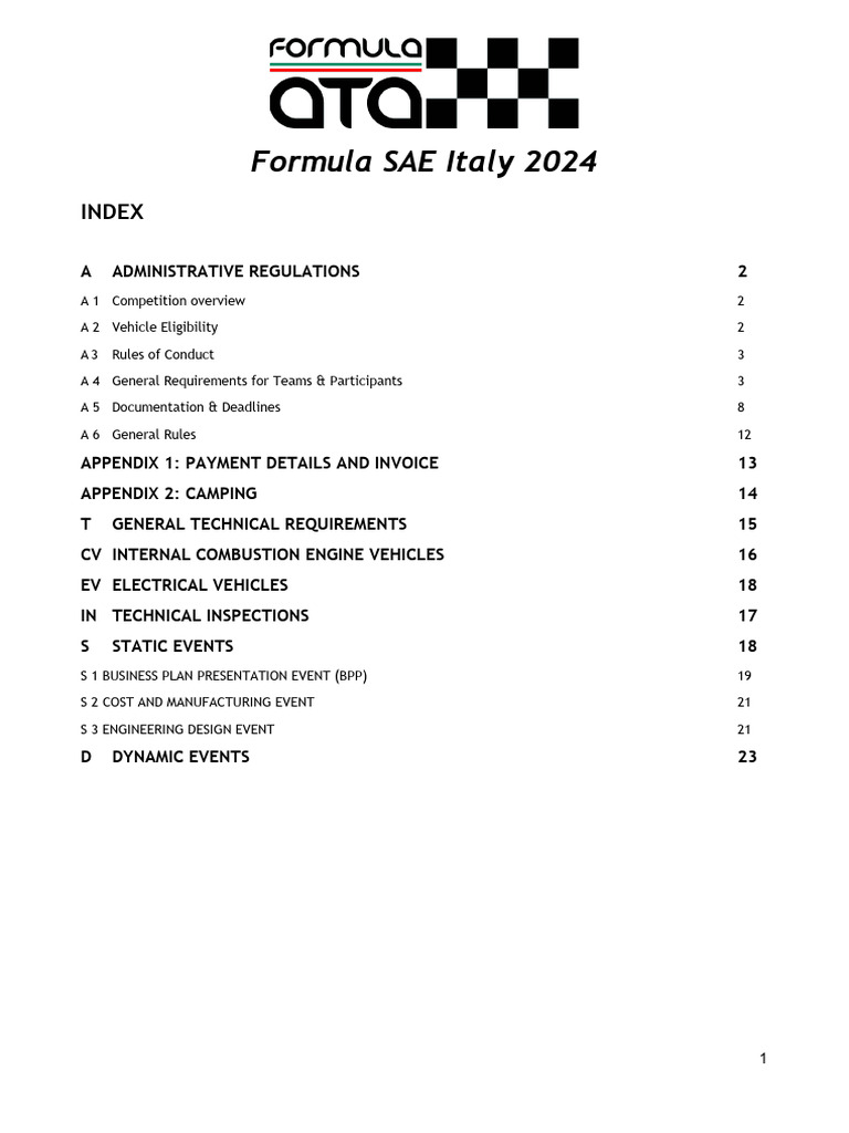 FSAE Italy 2024 Competition Guidelines | PDF | Travel Visa
