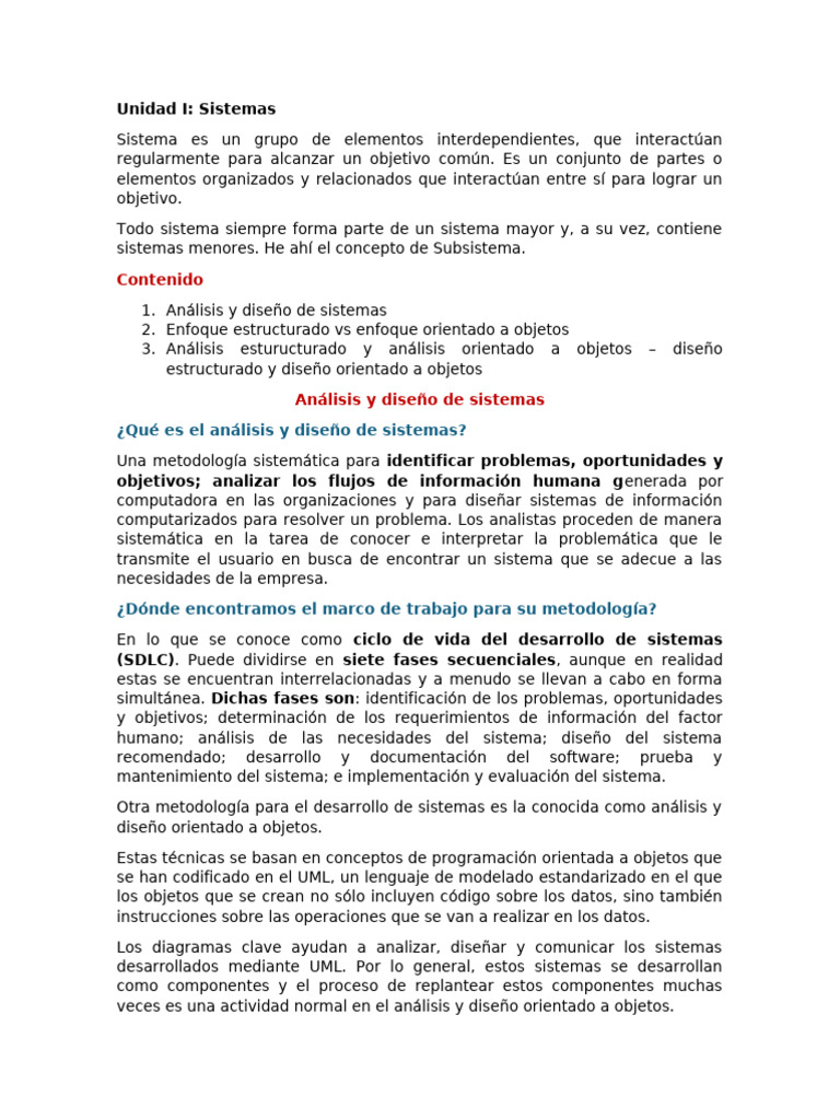 Intro-AnalisisSistemas-Unidad1 | PDF | Objeto (informática) | Software Intro-AnalisisSistemas-Unidad1 | PDF | Objeto (informática) | Software