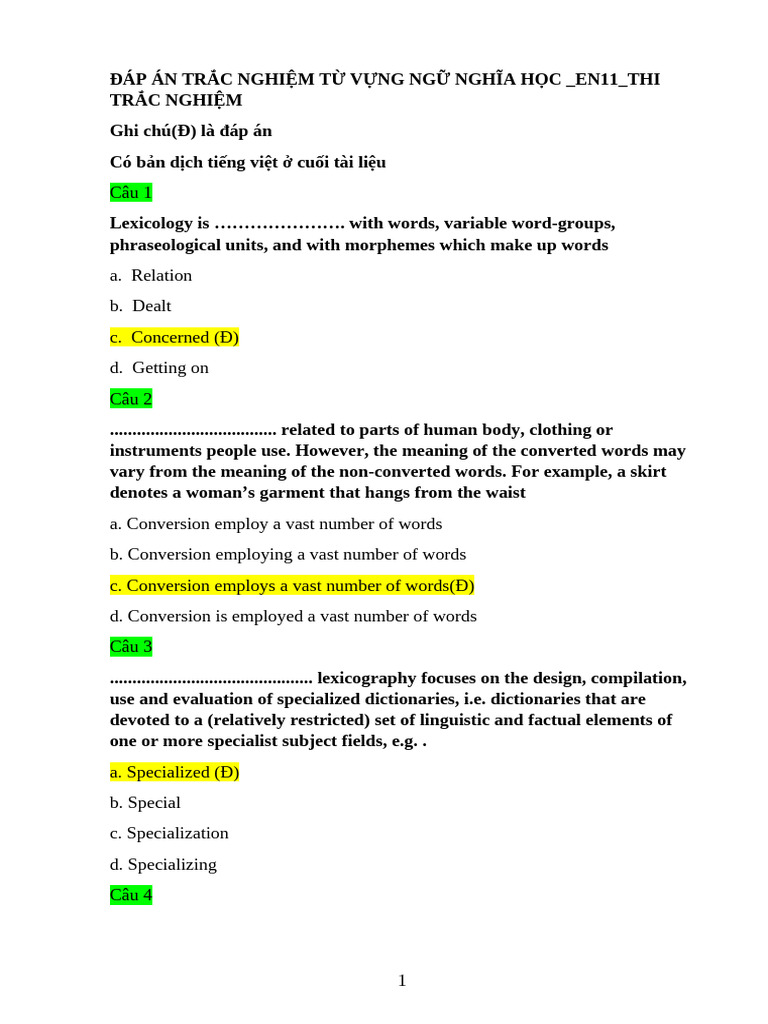 dap-an-trac-nghiem-tu-vung-ngu-nghia-hoc-en11-thi-trac-nghiem | PDF ...