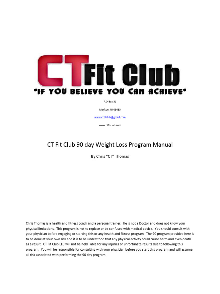 Copy of CT Fit Club 90 day Weight Loss Program Manual revised1 | PDF ...