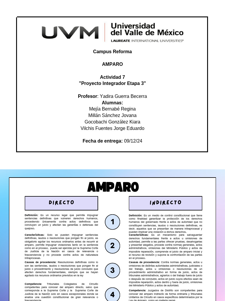 Act7 PIE3 Amparo | PDF | Sentencia (ley) | Constitución