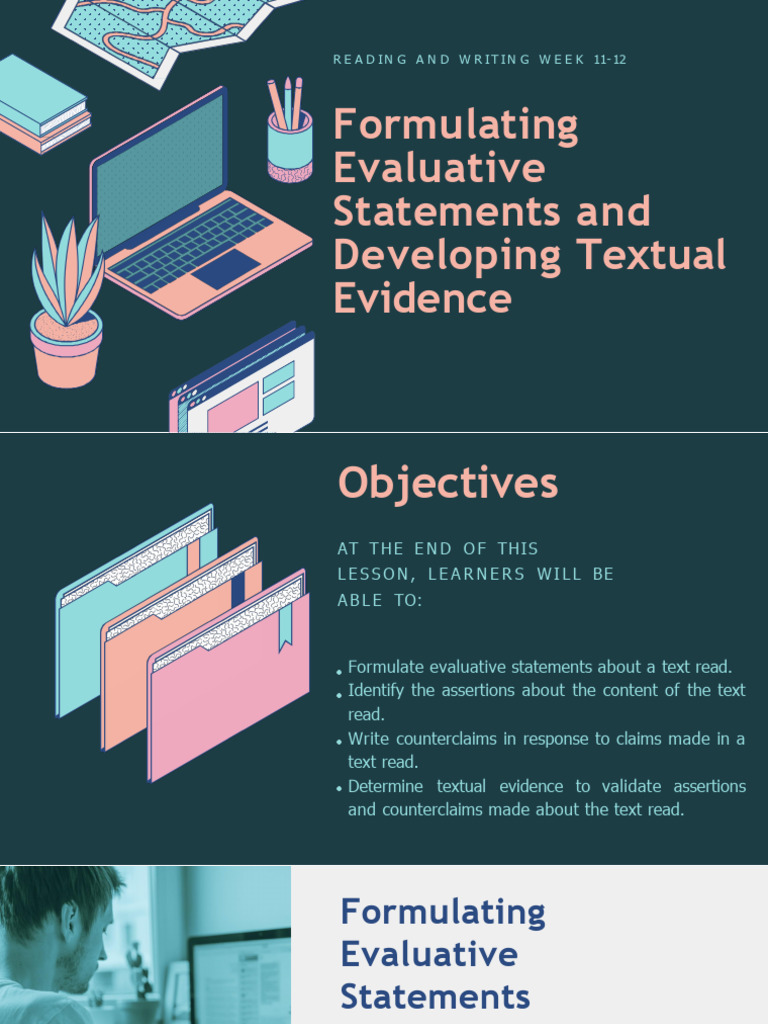 6 Formulating Evaluative Statements Developing Textual Evidence 1 | PDF ...