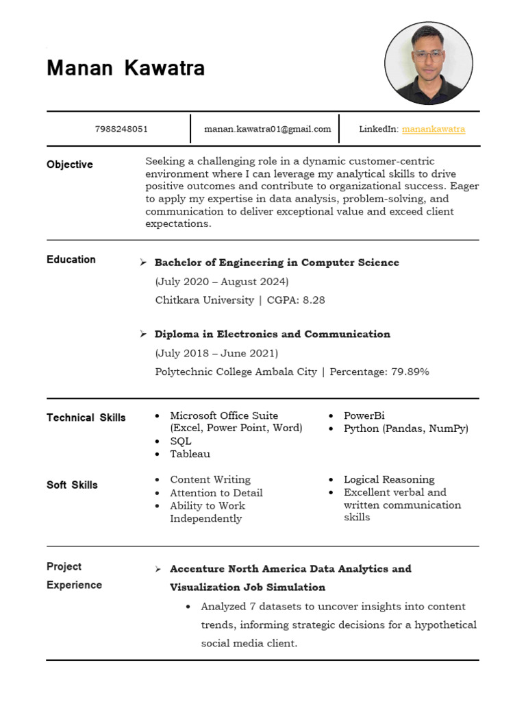 Manan resume CS | PDF | Data | Data Analysis