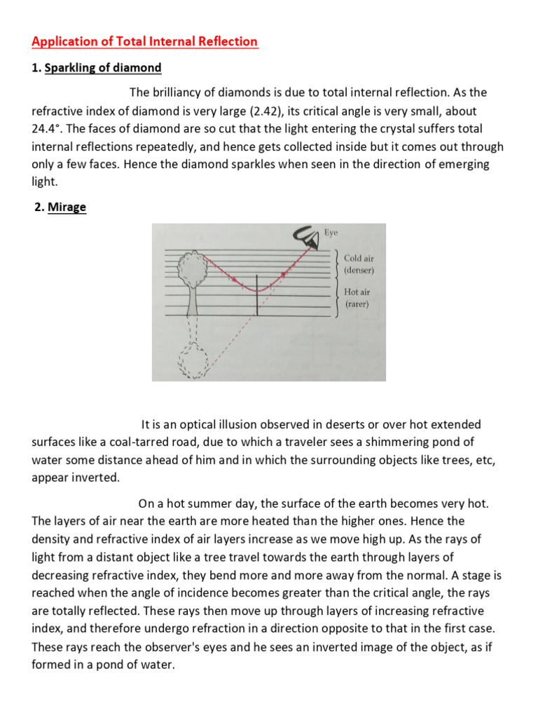 Applications of TIR | PDF | Refraction | Optics