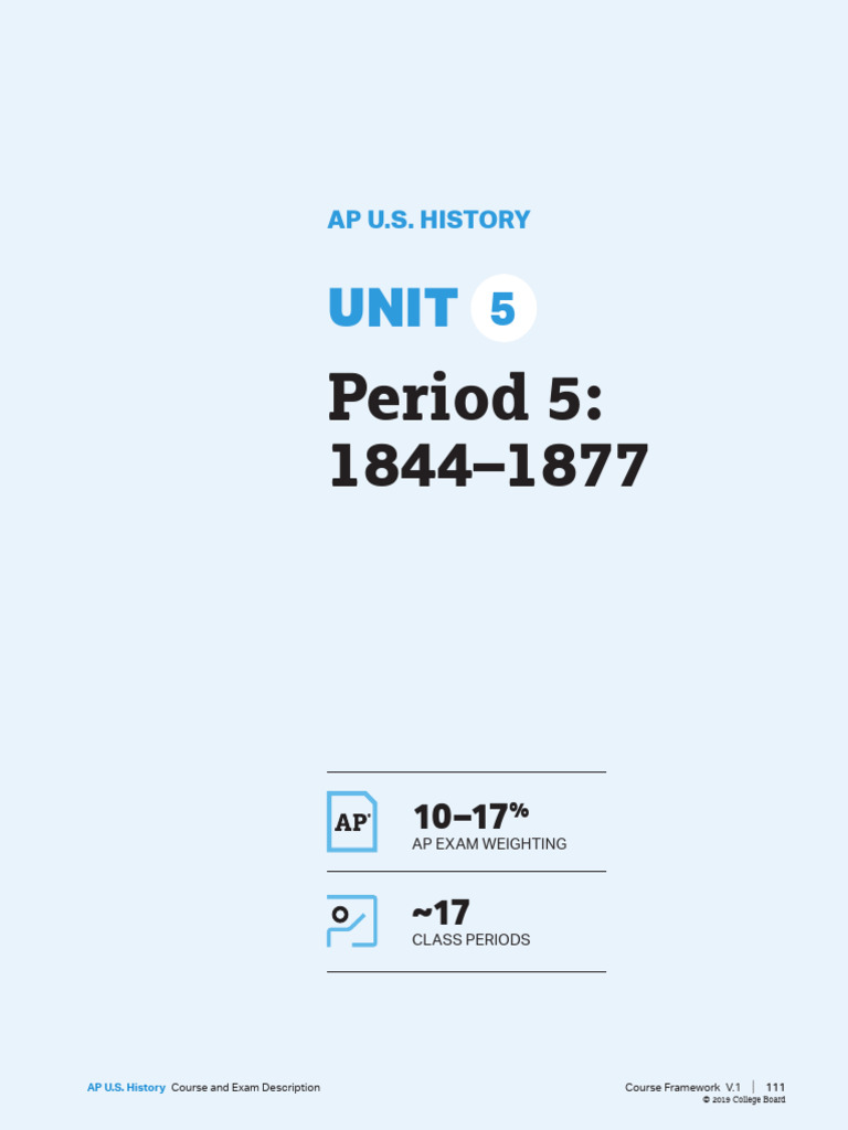 AP U.S. History Unit 5 Overview: 1844-1877 | PDF | American Civil War ...