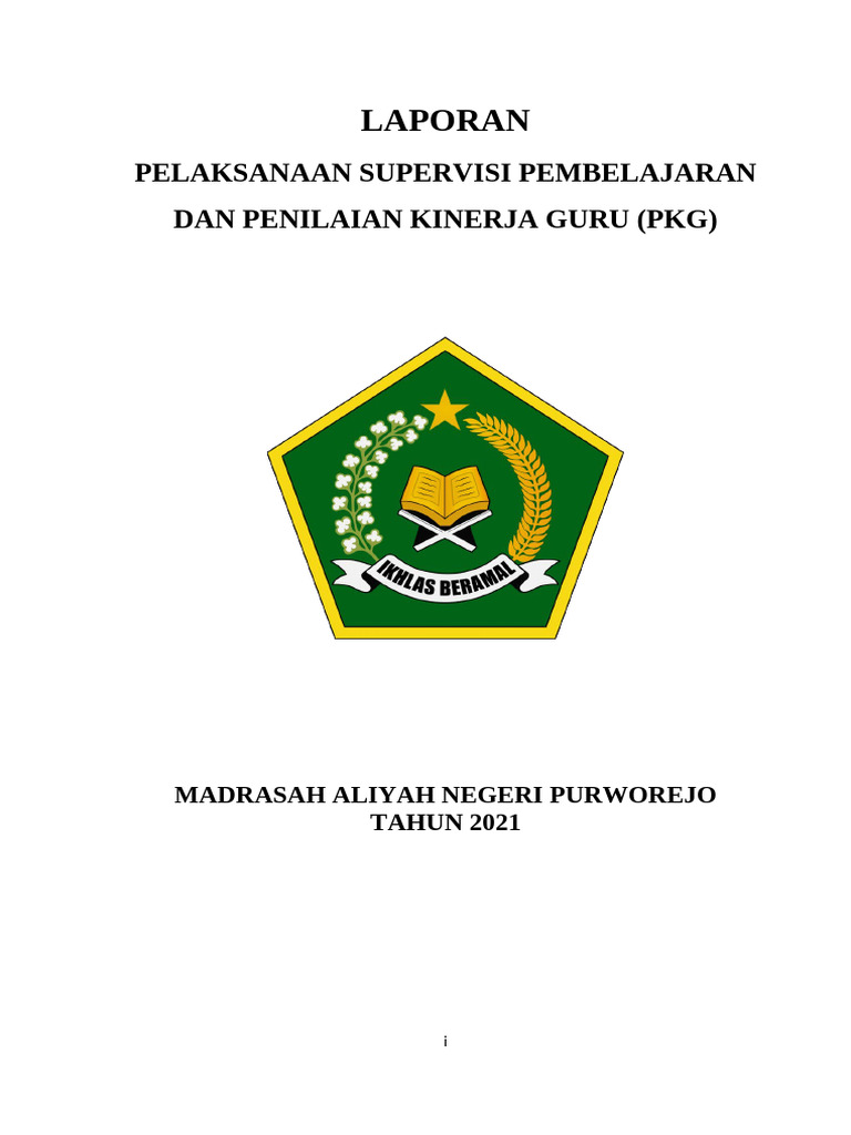 Laporan Supervisi Dan PKG 2021 | PDF