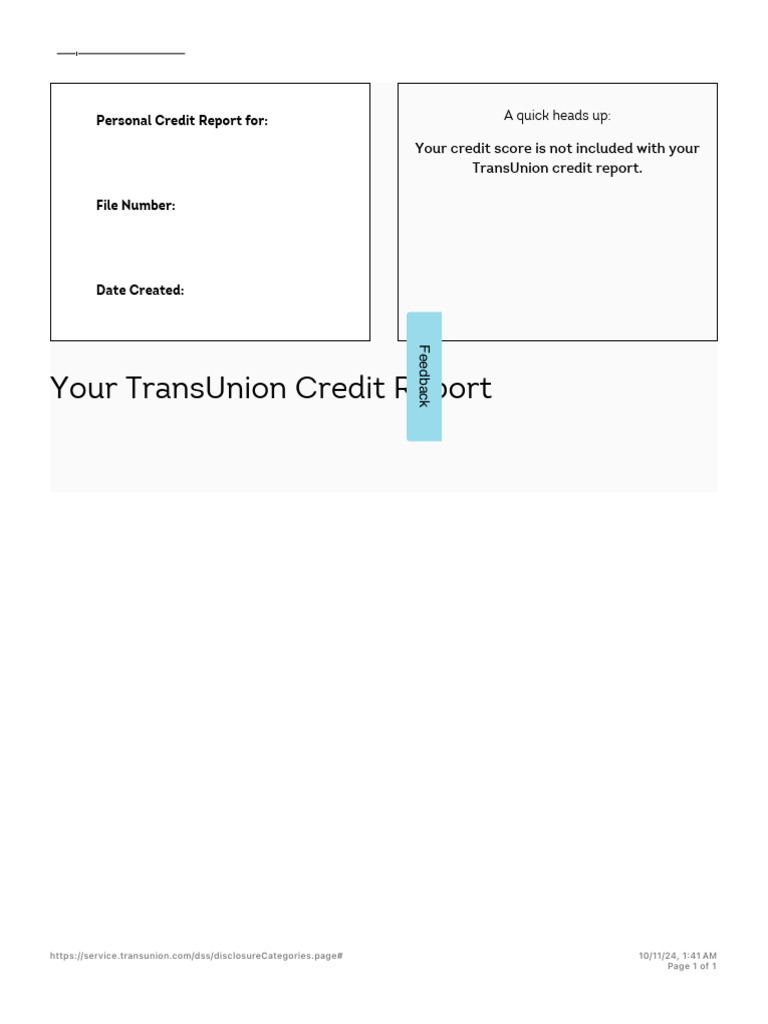 TransUnion Personal Credit Report | PDF
