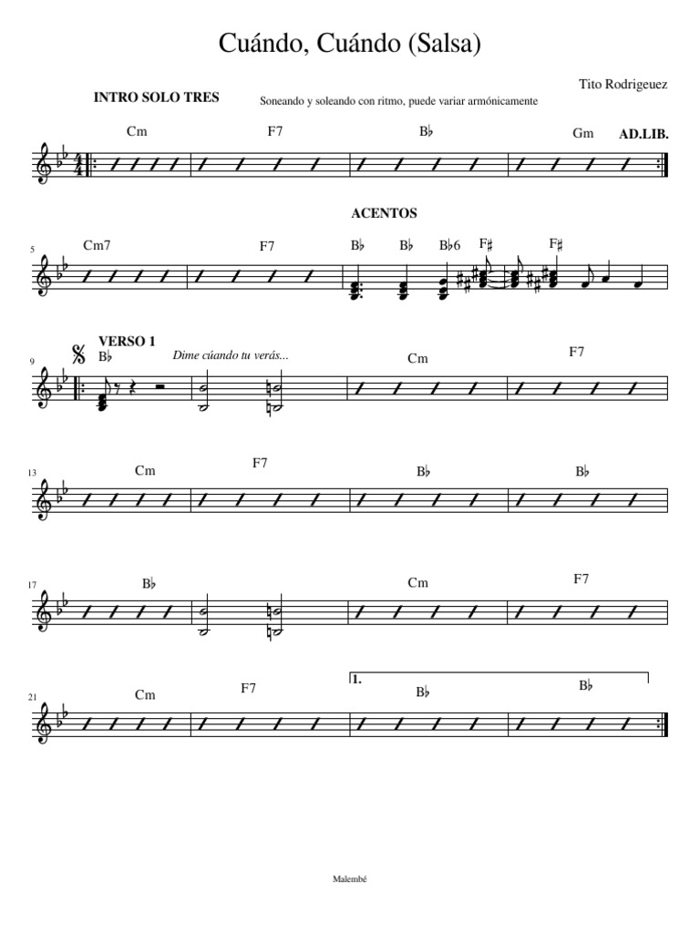 Cuándo, Cuándo (Salsa) | PDF
