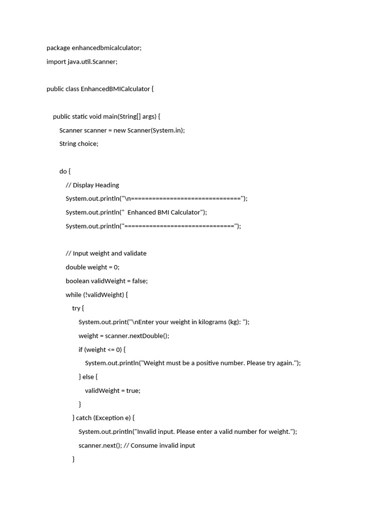 BMI Calculator | PDF | Computer Programming | Software Engineering
