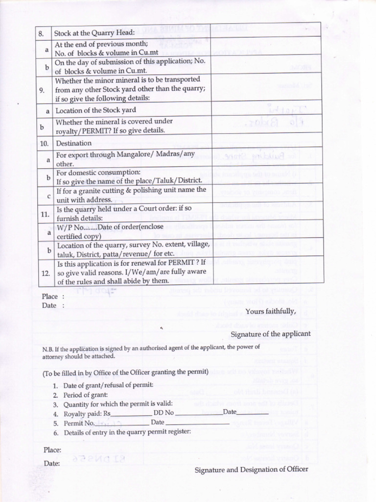 Apllication Form For Permit 2 | PDF