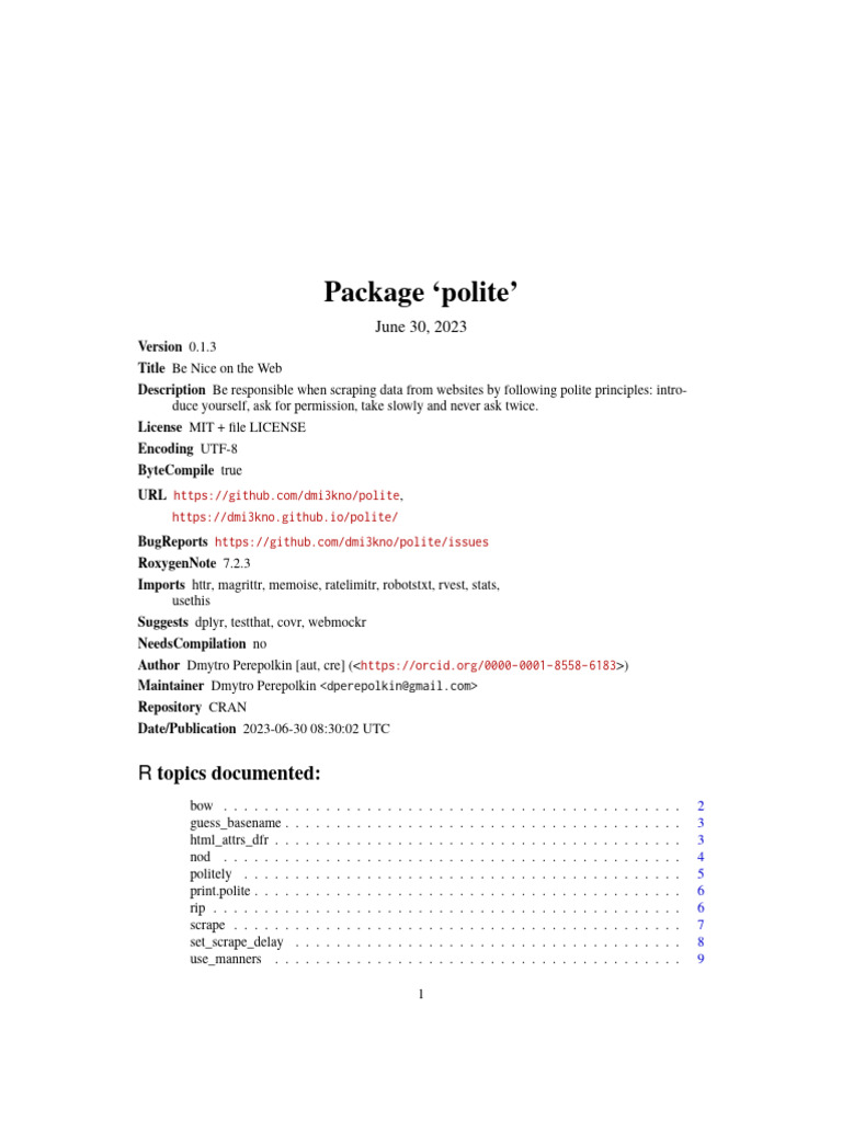 Polite | PDF | Parameter (Computer Programming) | Web Server