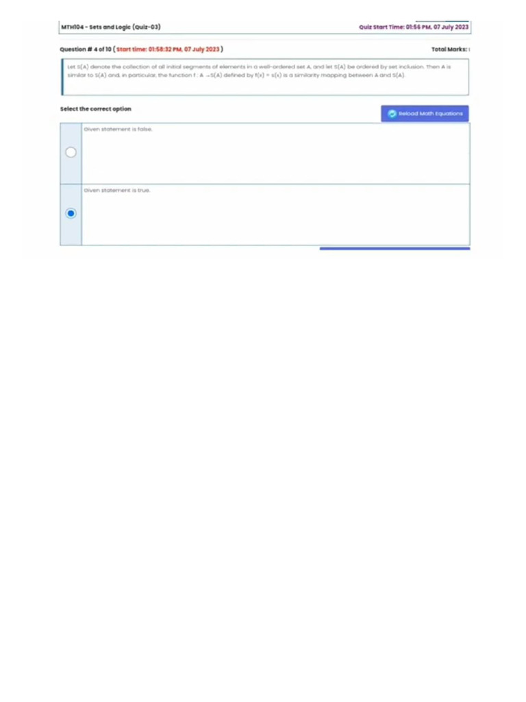 MTH104 Quiz#3 2023 | PDF