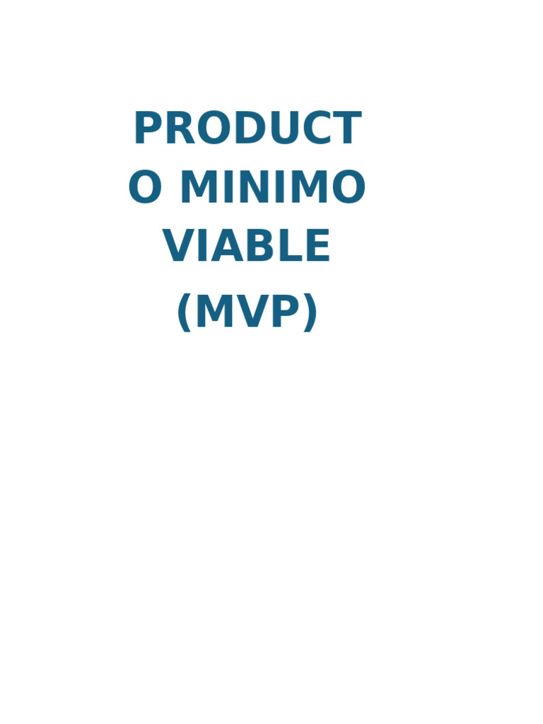 Product O Minimo Viable (MVP) | PDF