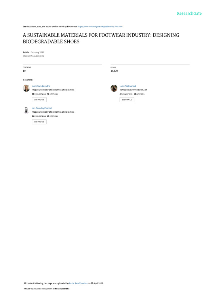 Lucie, S. Z., Lucie, T., & Jan, Z. P. (2020) - A Sustainable Materials ...