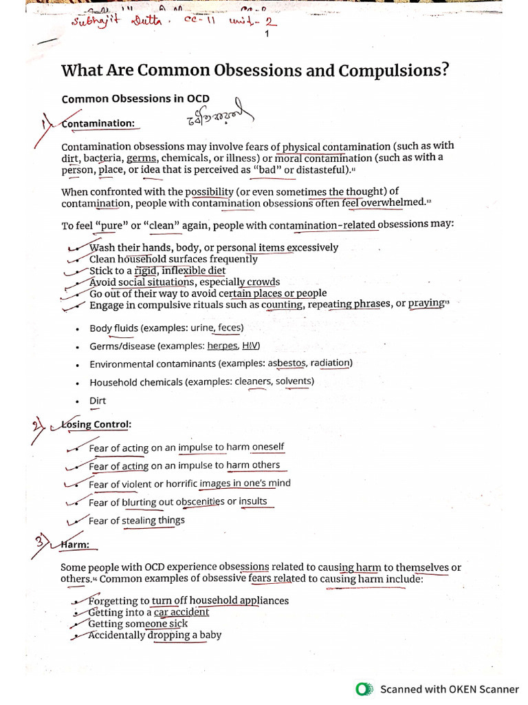 Obsessions and Compulsions | PDF