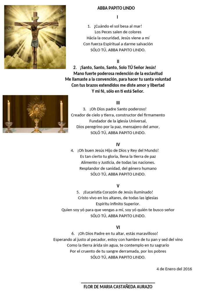 Himno Espiritual: Abba Papito Lindo | PDF