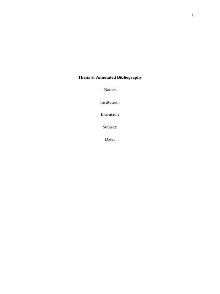Thesis & Annotated Bibliography | PDF | Nursing | Systematic Review