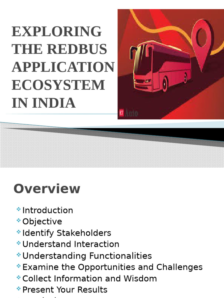 exploring the redbus application ecosystem in india | PDF ...