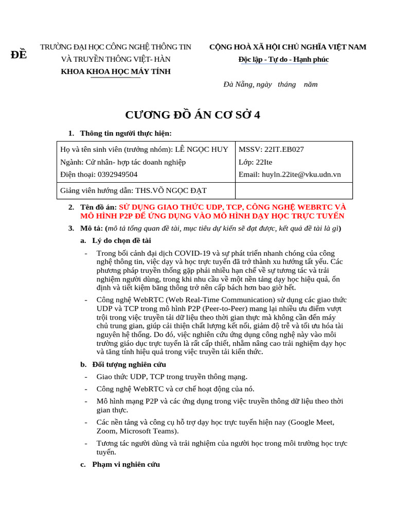 De Cuong Chi Tiet DACS4 | PDF