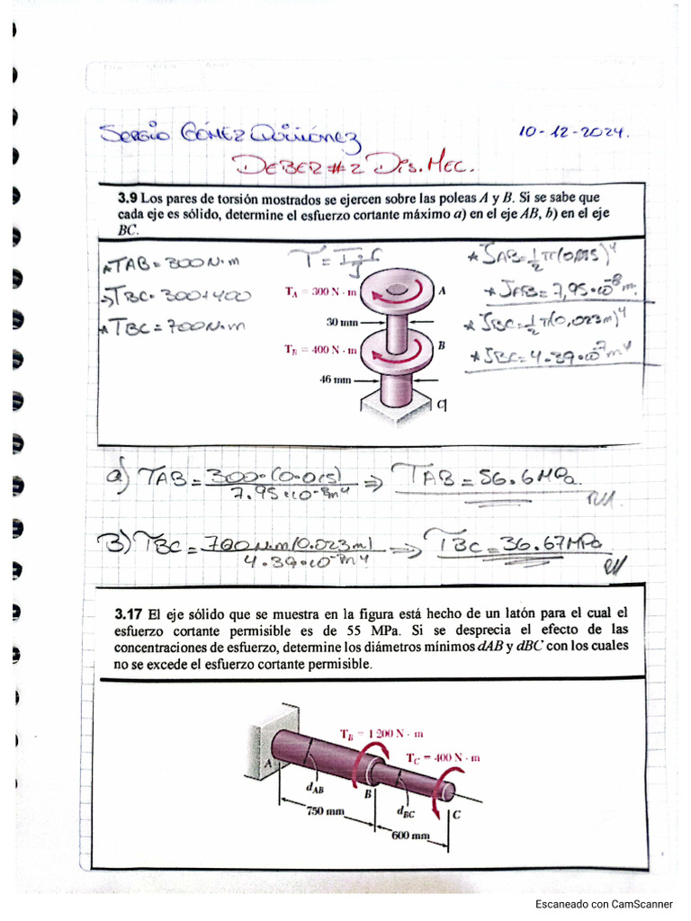 Deber#2 - Diseño Mecatrónico - Sergio Gomez Quiñónez | PDF